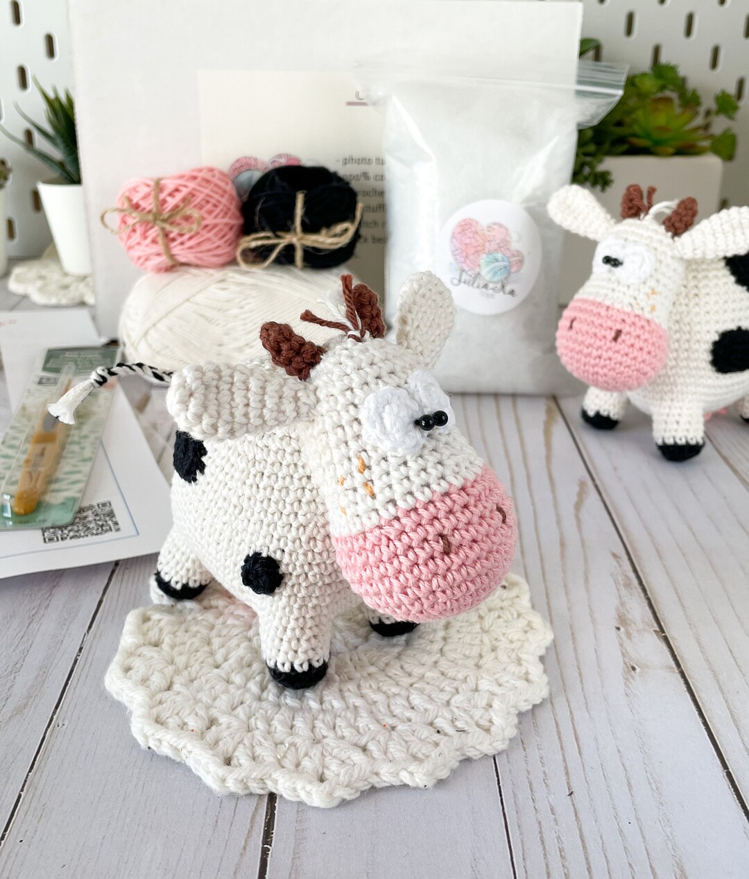 Crochet Kit Amigurumi Cow Toy, Diy Kit - Etsy