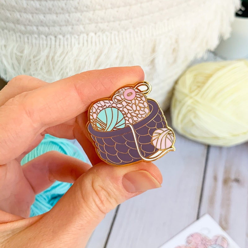 Yarn Enamel Pin - Etsy