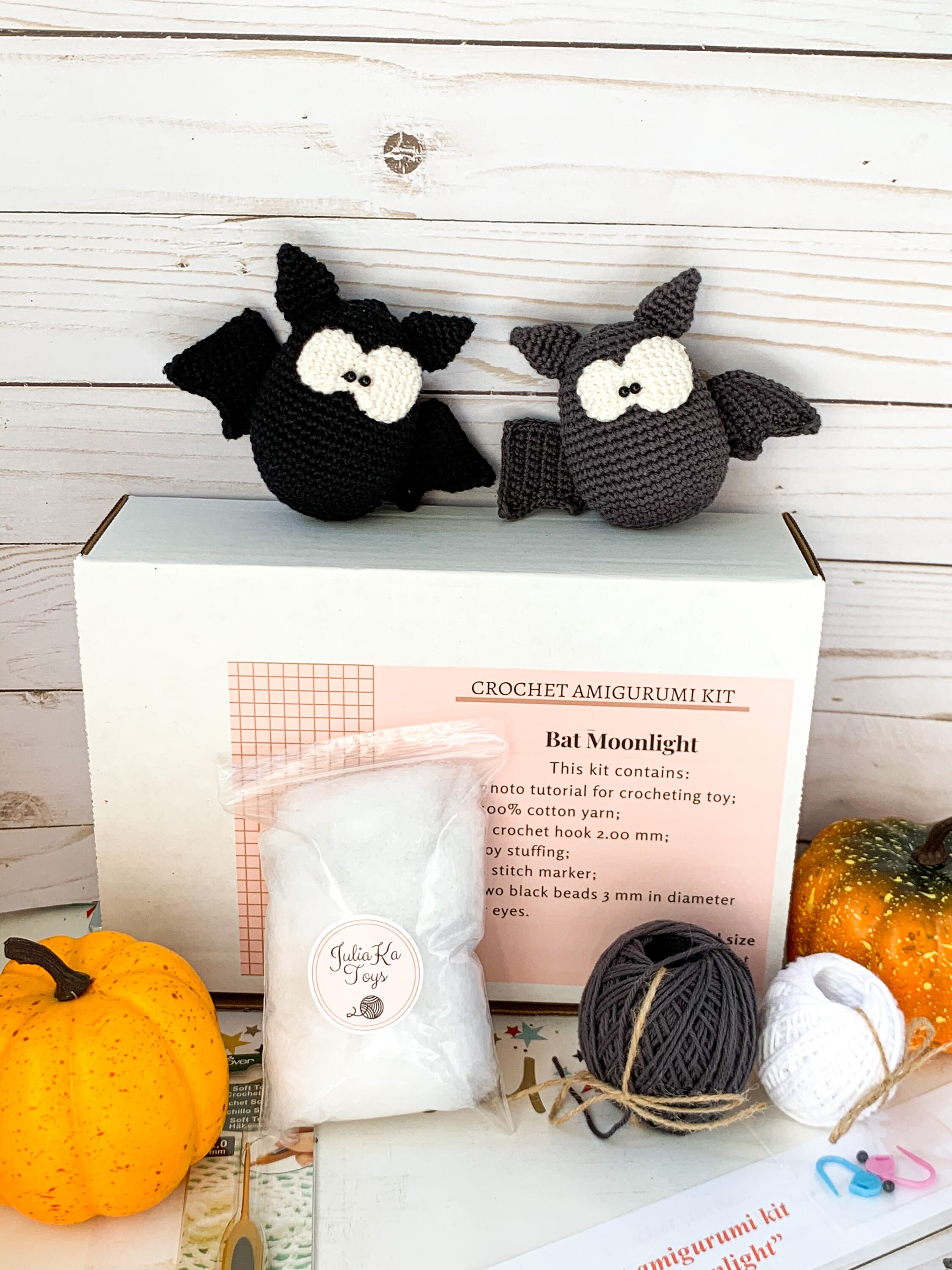 Crochet Amigurumi Kit Bat Moonlight | Etsy