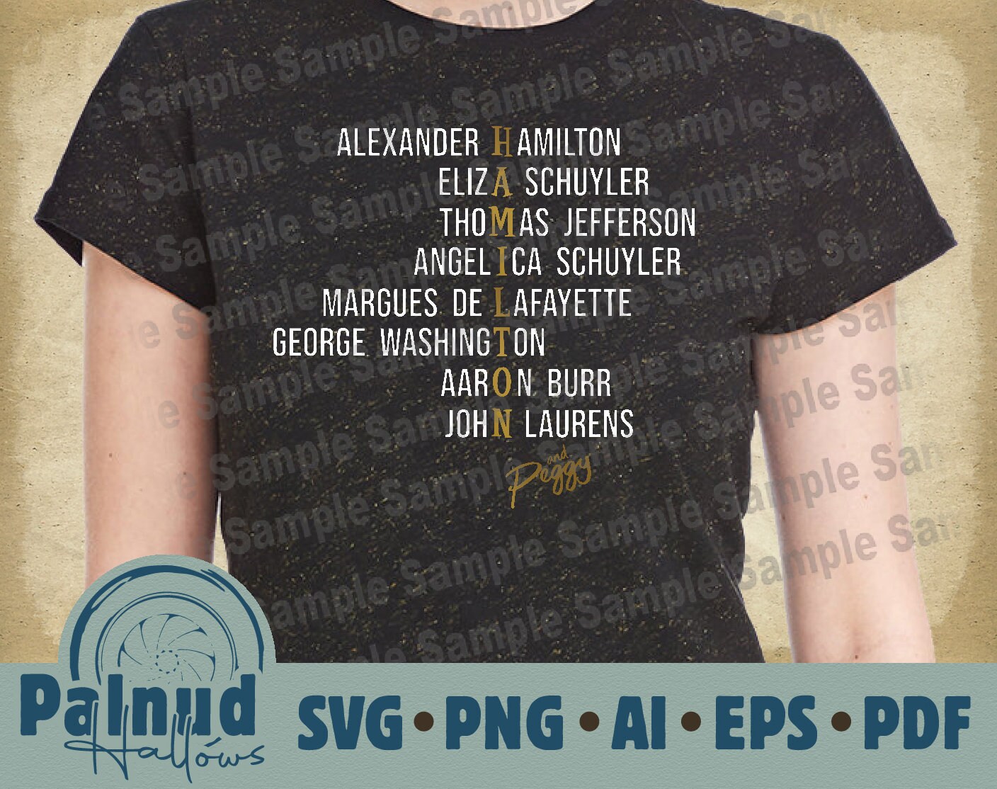 Hamilton Characters List Names Glitter Sublimation Shirt Vector SVG PDF ...