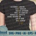 Hamilton Characters List Names Glitter Sublimation Shirt Vector SVG PDF ...