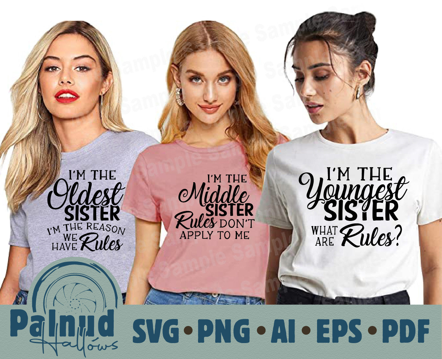 Sisters Rules Vinyl Shirt Vector SVG PDF Eps Ai Png File for Cricut DIY ...