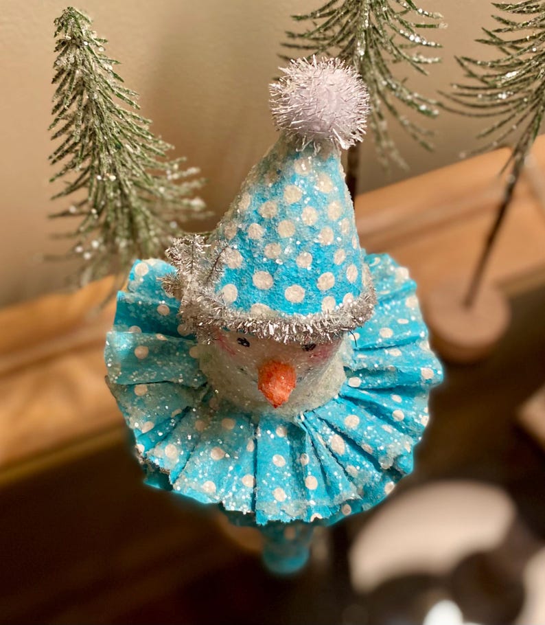 Snowman Figure Paper Mache Art - Etsy