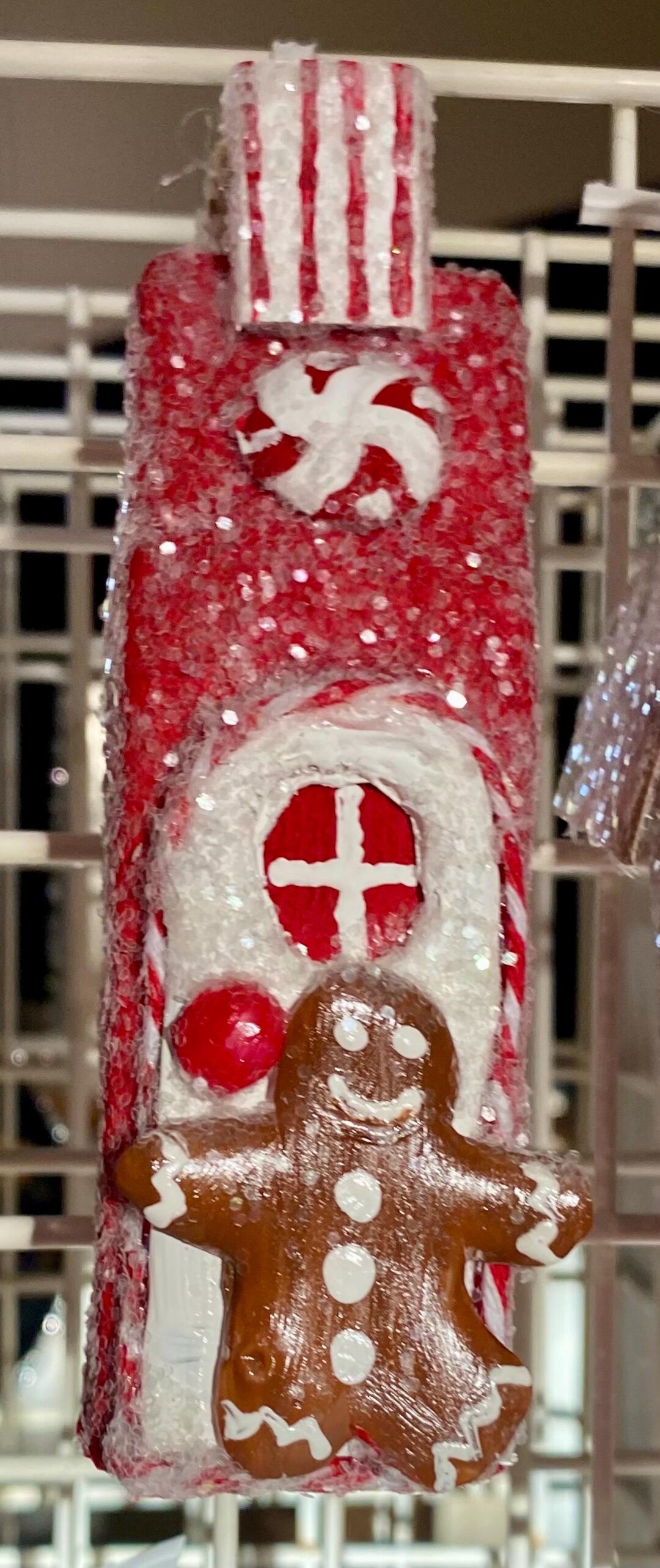 Handmade Red Glitterhouse Christmas Ornament - Etsy