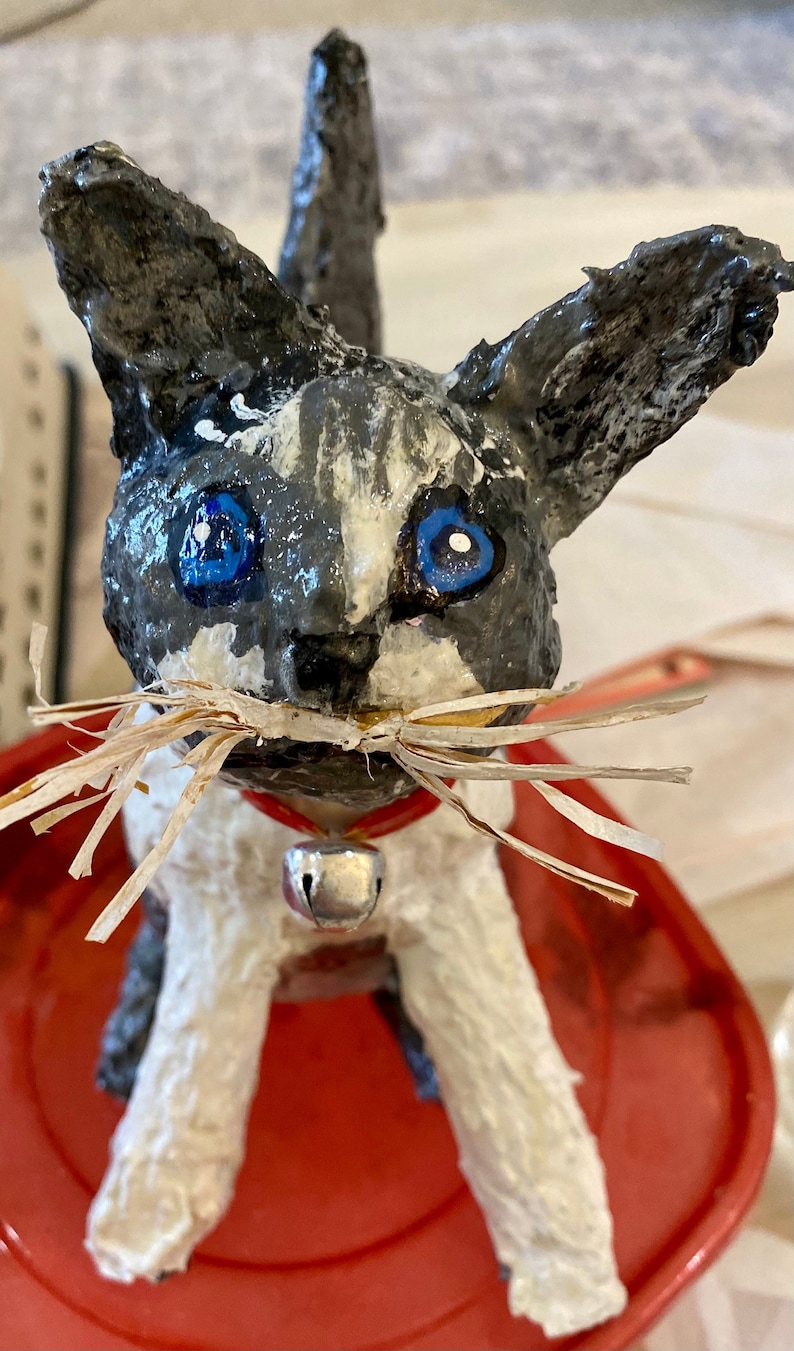 Paper Mache Kitty Cat - Etsy