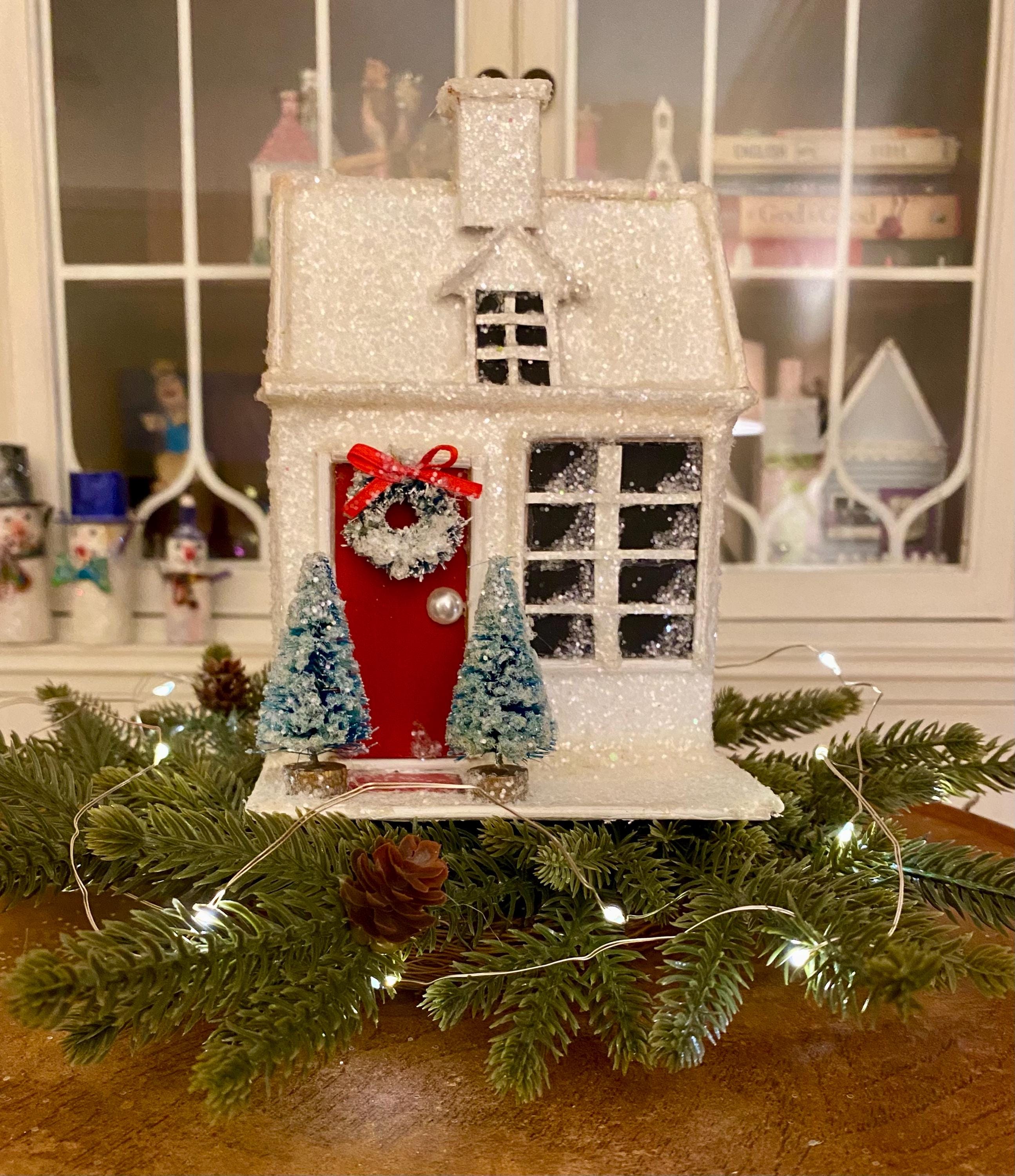 Handmade Cottage Christmas Putz House Village Glitter House Gift - Etsy