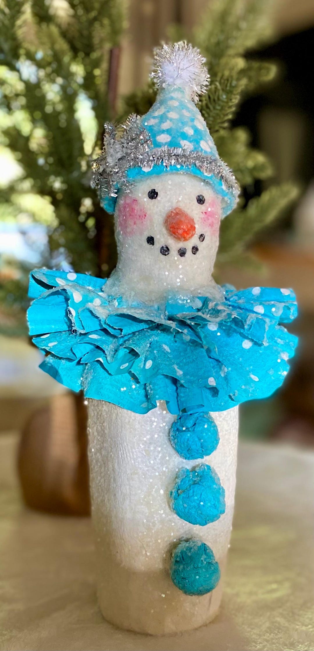 Snowman Figure Paper Mache Art - Etsy