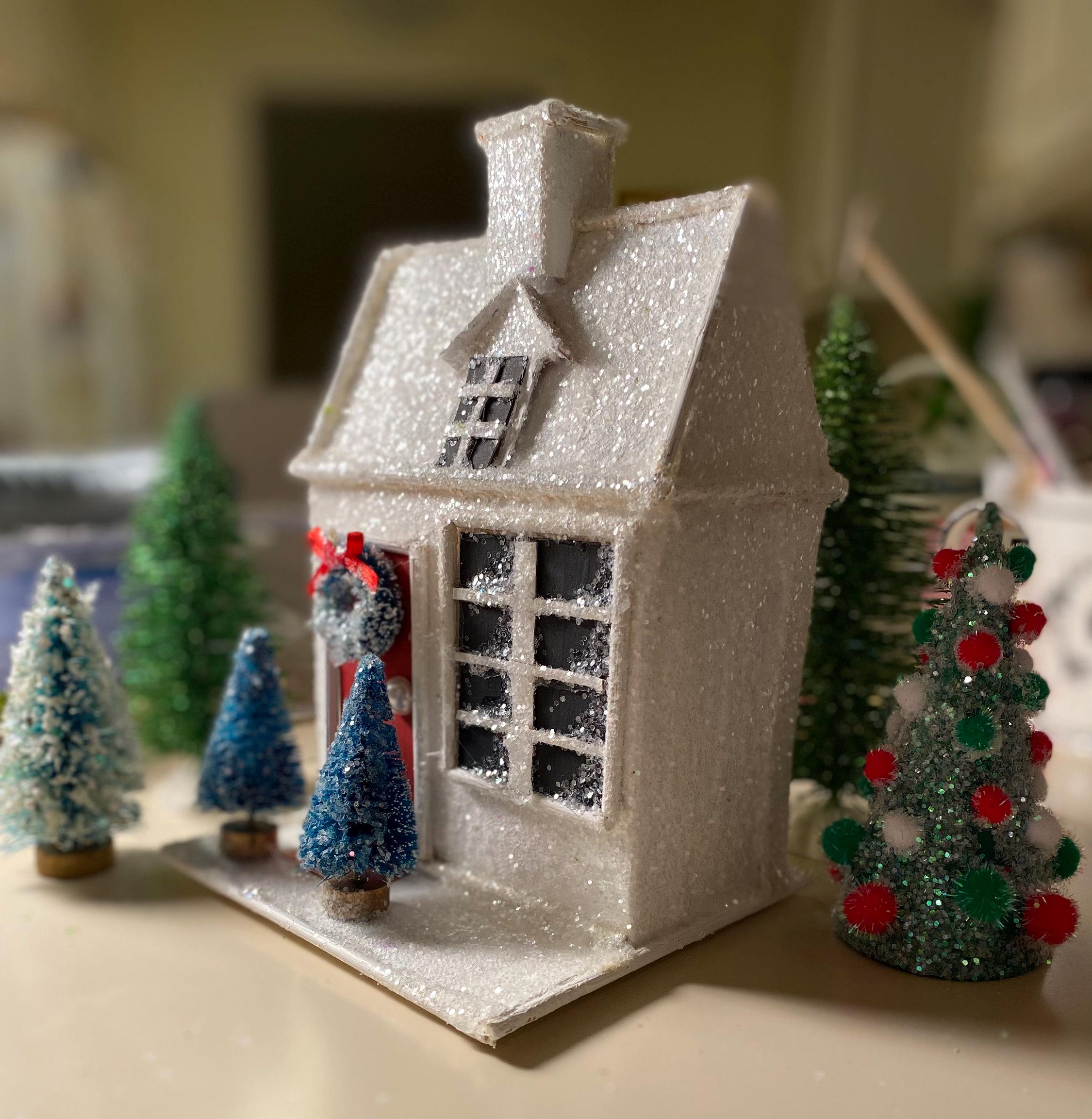Handmade Cottage Christmas Putz House Village Glitter House Gift - Etsy