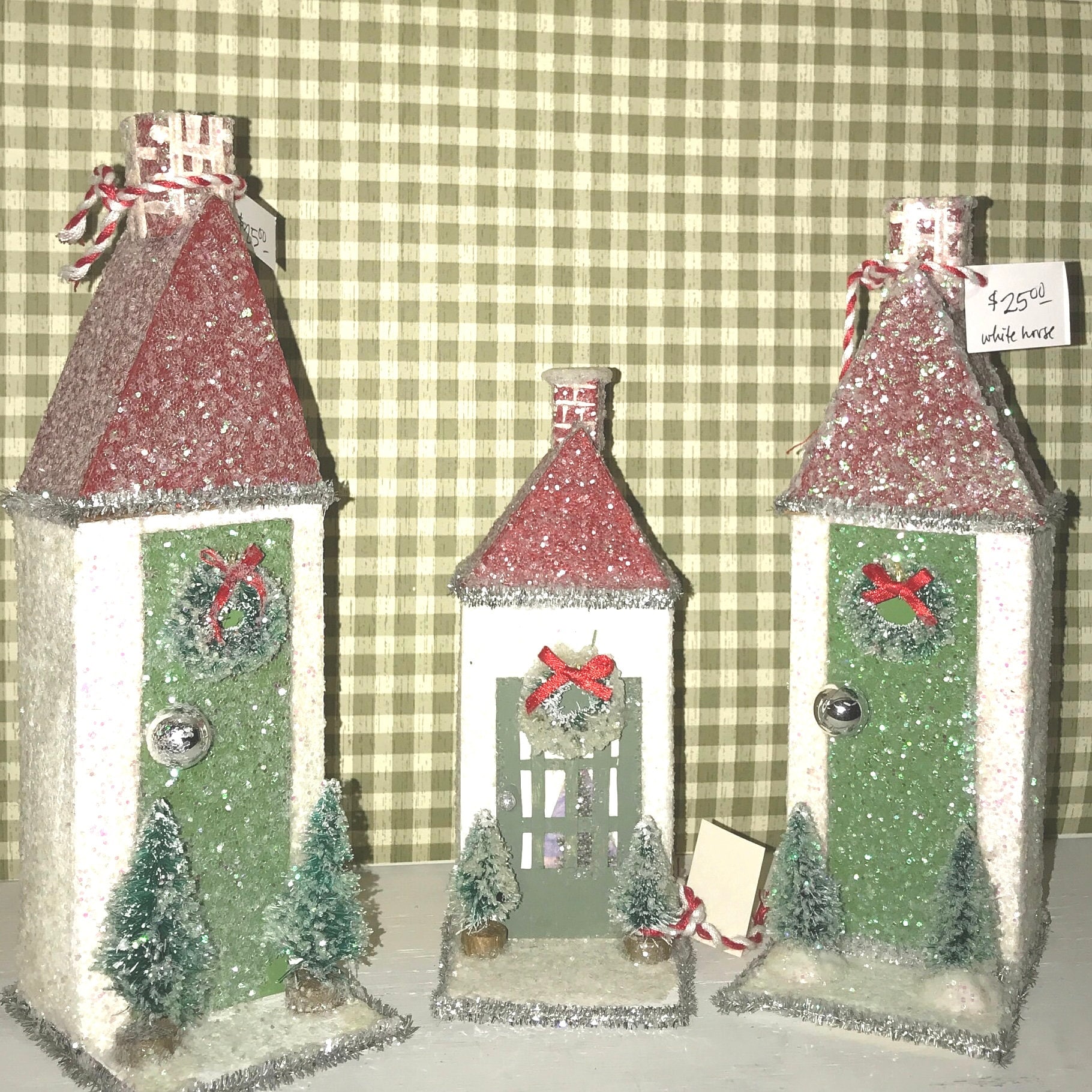 Handmade Glitter Christmas Village House: Holiday Mantel Decor - Etsy