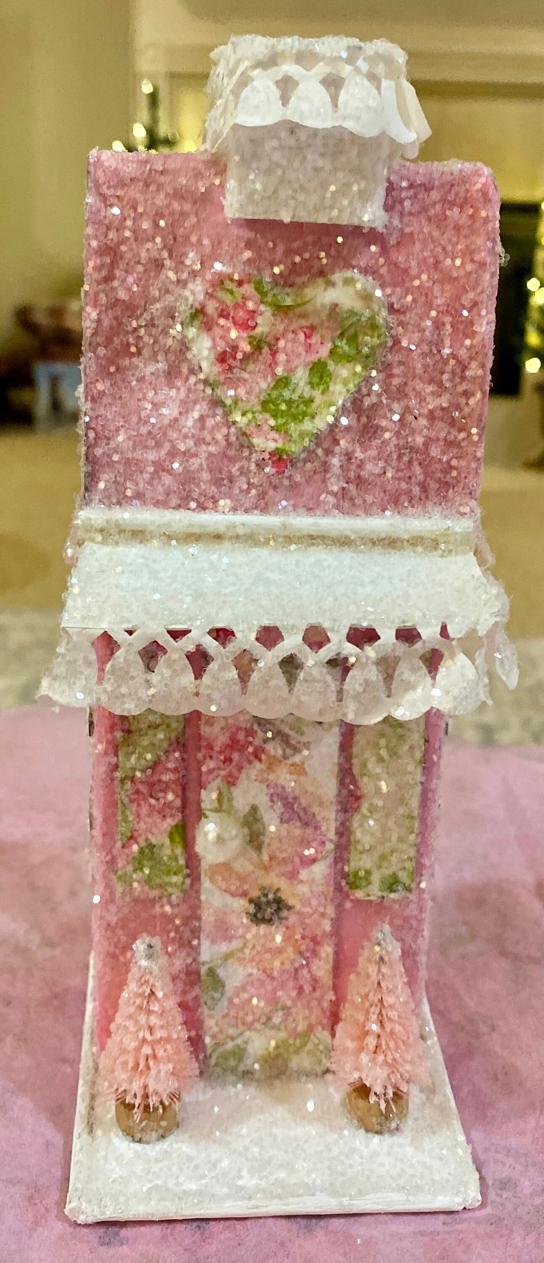 Handmade Glitterhouse Cottage: Pink Floral Valentine Decor - Etsy
