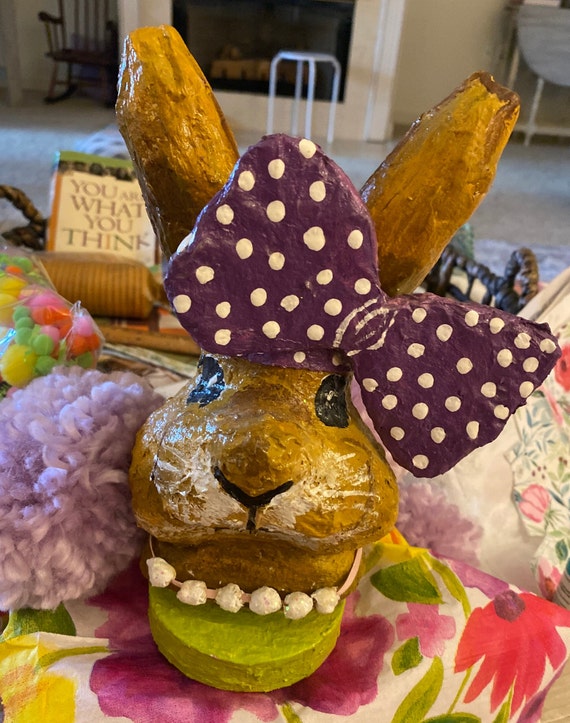 Paper Mache Bunny Rabbit | Etsy