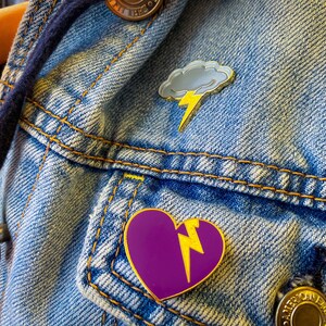 Storm Cloud Enamel Pin - Etsy