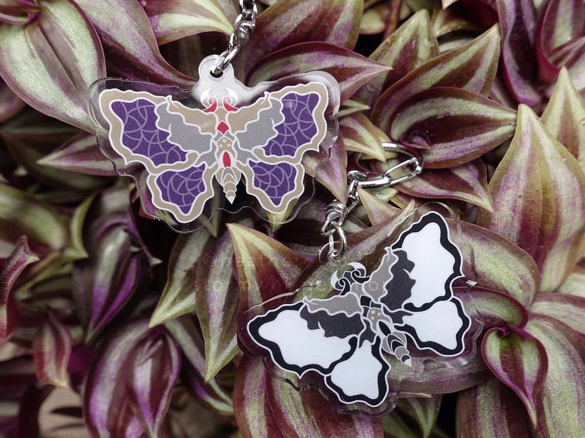 Artistic Moth Clear Acrylic Keychains - Etsy