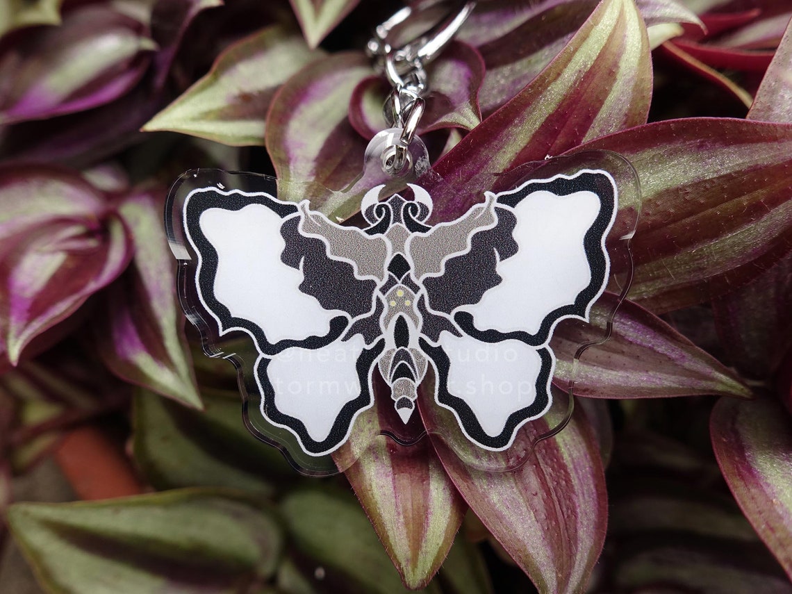Artistic Moth Clear Acrylic Keychains - Etsy