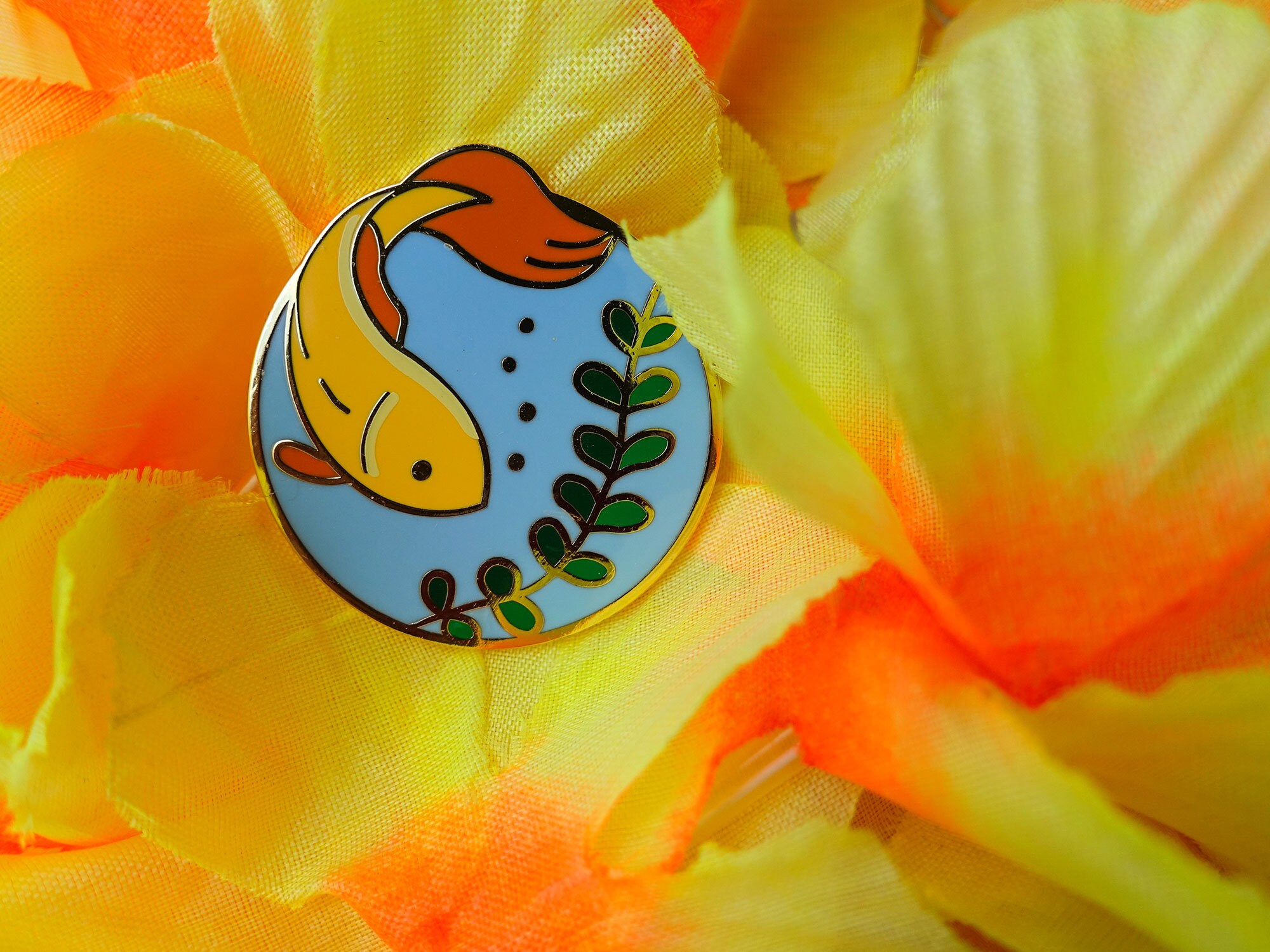 Serenity Goldfish Enamel Pin - Etsy