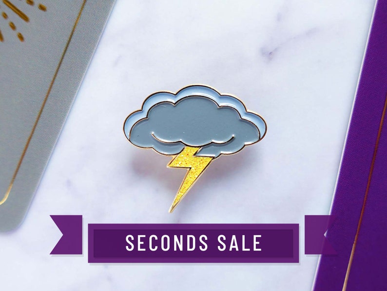 Storm Cloud Enamel Pin - Etsy