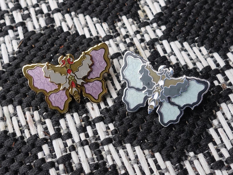 Interactive Moth Enamel Pins - Etsy