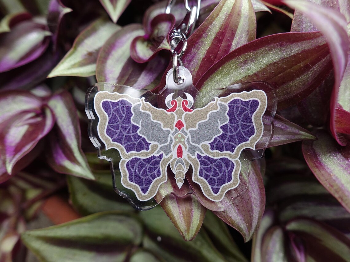 Artistic Moth Clear Acrylic Keychains - Etsy