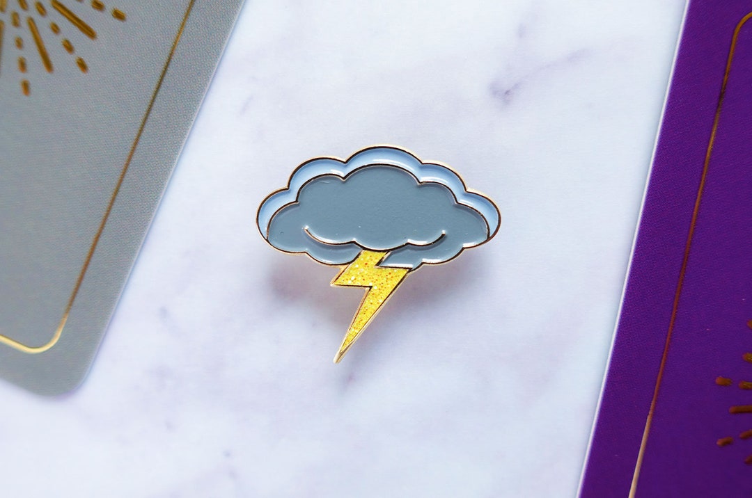 Storm Cloud Enamel Pin - Etsy