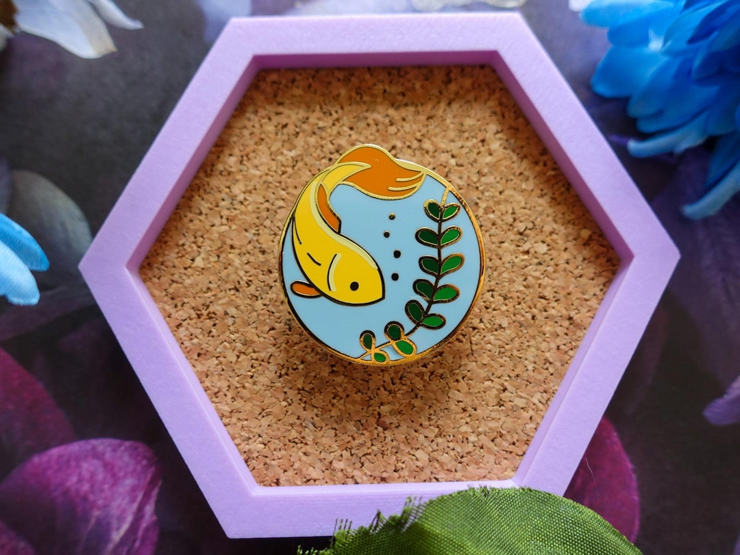 Serenity Goldfish Enamel Pin - Etsy