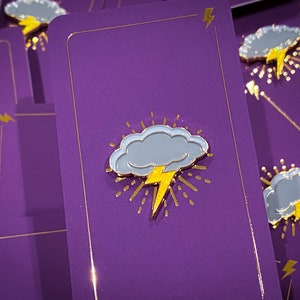 Storm Cloud Enamel Pin | Etsy