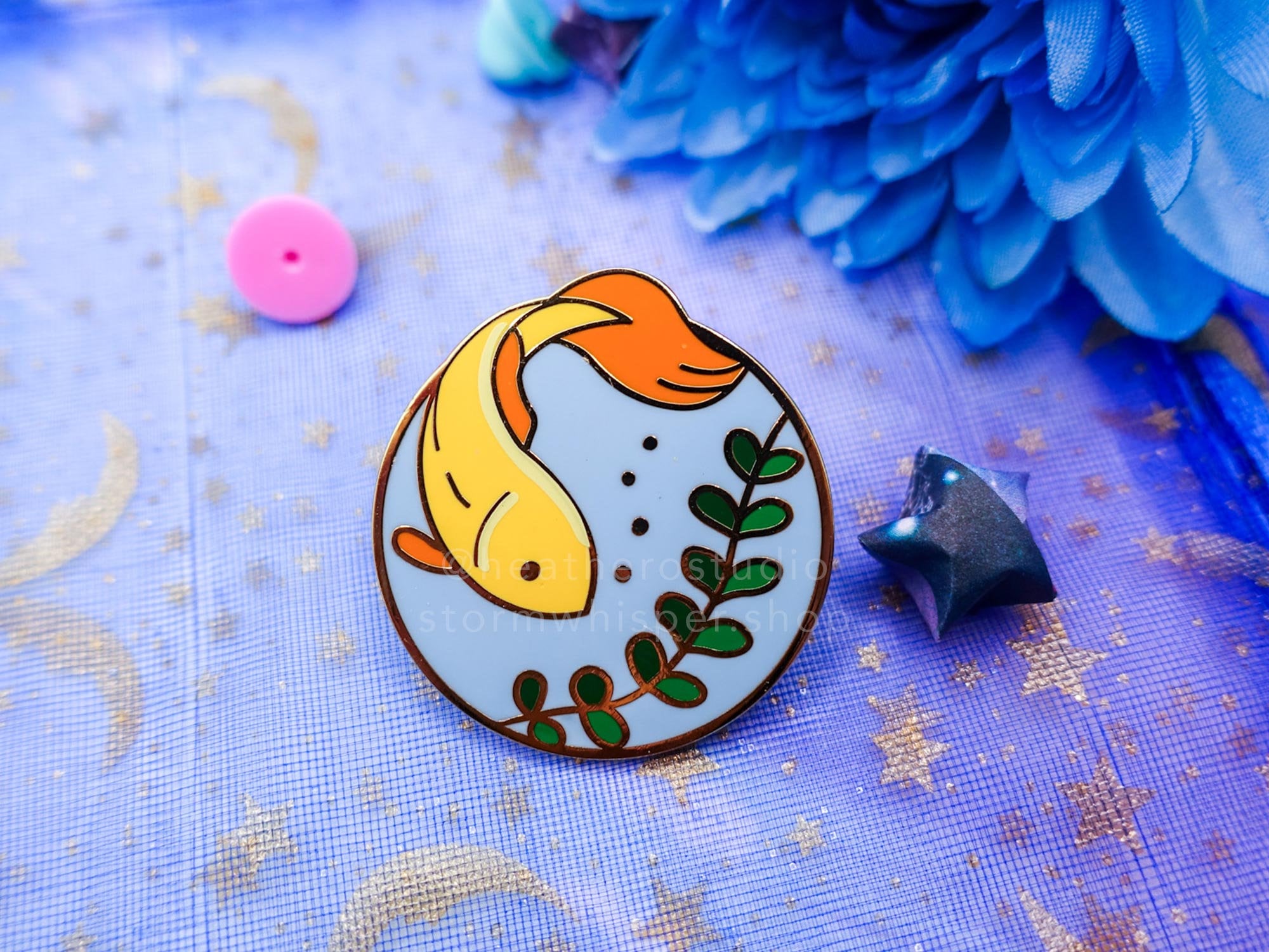Serenity Goldfish Enamel Pin - Etsy