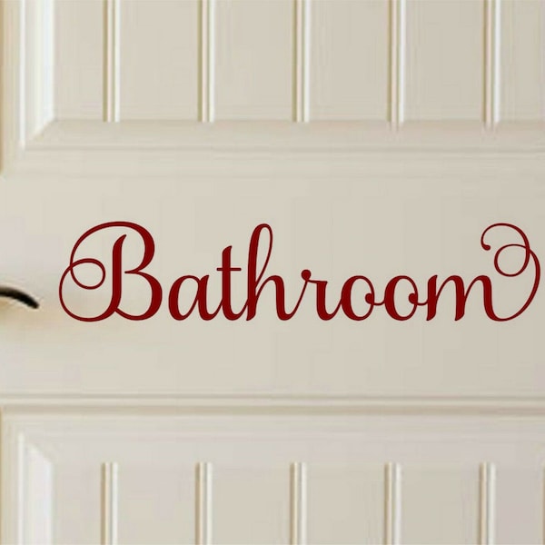 Bathroom Door Decal - Etsy