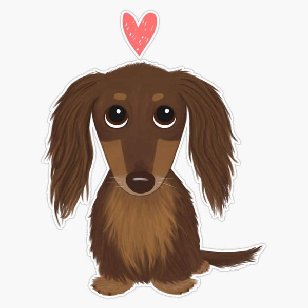 Long Hair Dachshund Car Decal - Etsy
