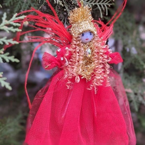 HANGING ANGEL, RED Angel, Hanging Figurine, Christmas Angel, - Etsy