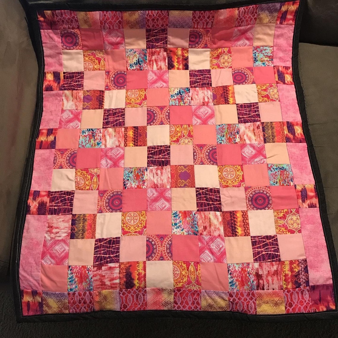 Pink Checkerboard Quilt - Etsy