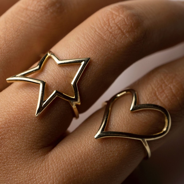 Gold Heart Ring - Shop Online - Etsy