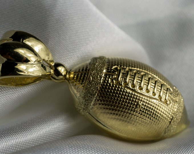 Authentic 10K Yellow Solid Gold Sports Ball Basketball Football Pendant ...