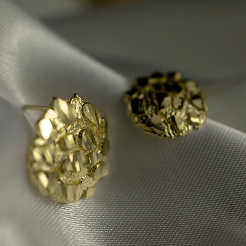 Gold Nugget Earrings - Etsy