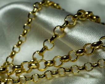 10K Yellow Gold 2.0MM Round Rolo Link Chain Necklace Made in Italy - Etsy