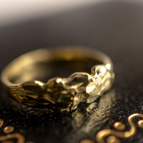 10K Real Yellow Gold Initial Ring for Baby Kids Boys Children - Etsy