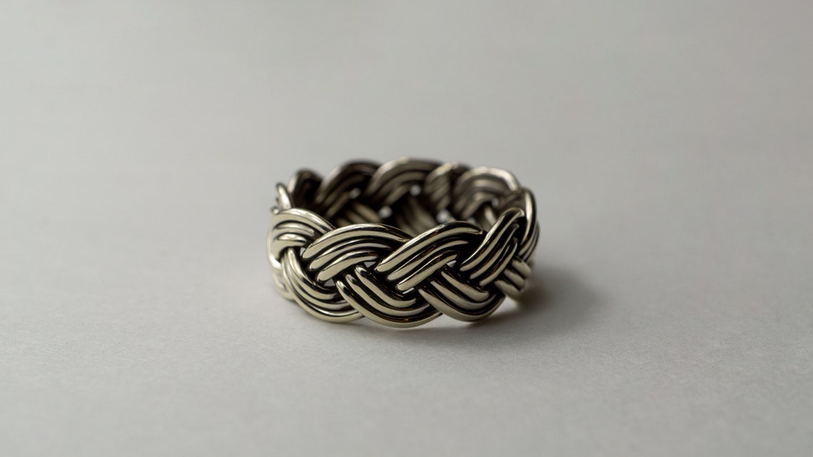 Sterling Silver Wire Braided Ring Handmade 3/8 Inch Wide - Etsy