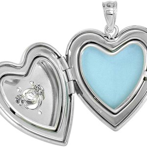 Sterling Silver Heart Locket Necklace: Cubic Zirconia Dancing Diamond ...