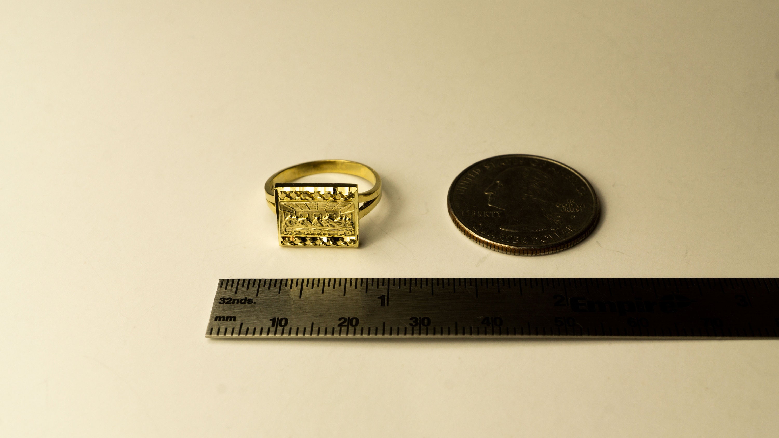 Authentic 10k Yellow Gold Last Supper Rings 3 Types | Etsy