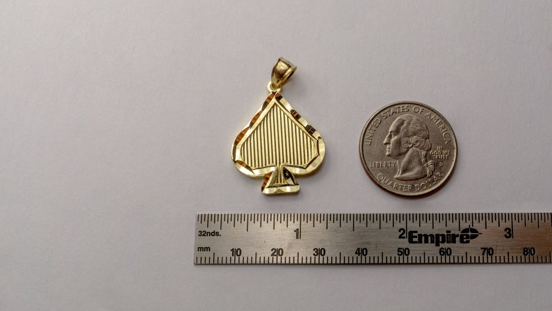 Authentic 10K Yellow Gold Spade Shaped Charm Pendant - Etsy