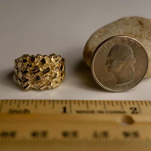 Authentic 14k Yellow Gold Nugget Ring for Mens & Womens 4 Types Size 6 ...