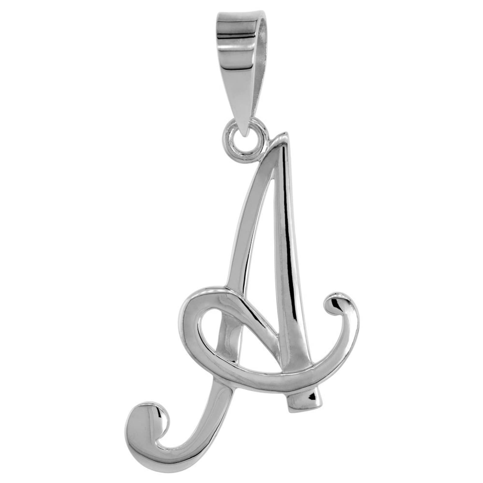 Sterling Silver Script Initial Letter Alphabet Handmade Charm - Etsy