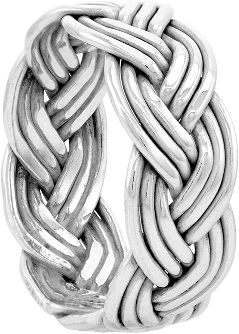 Sterling Silver Wire Braided Ring Handmade 3/8 Inch Wide - Etsy