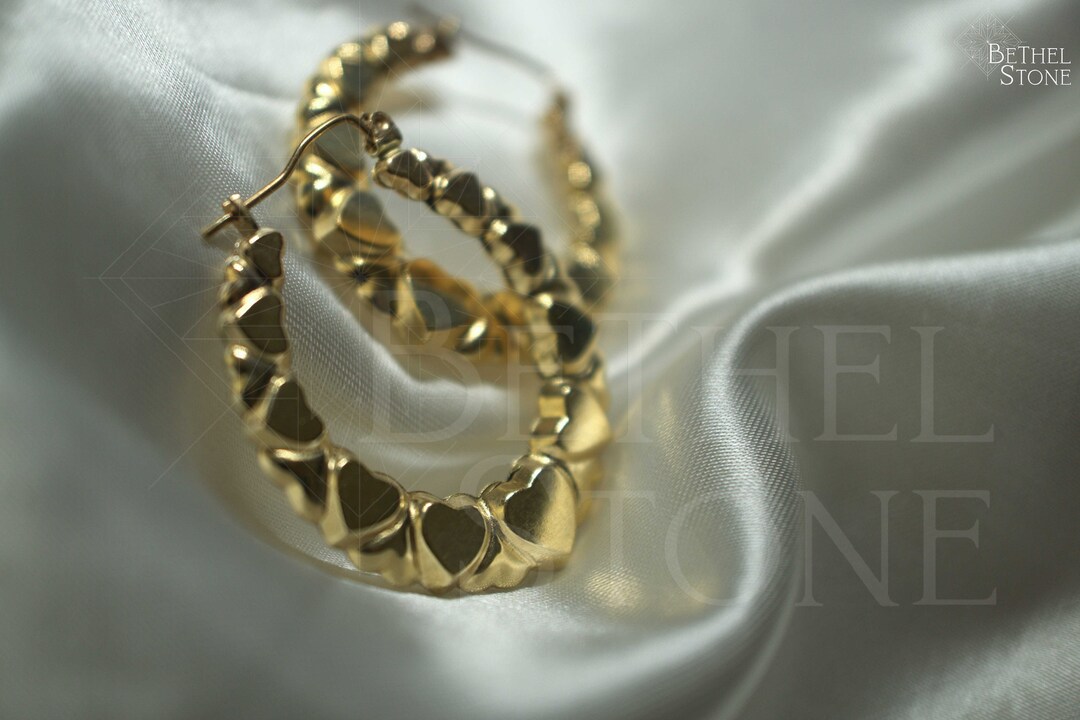 Authentic 10K Gold Heart by Heart Hoop Earrings 2 Sizes - Etsy