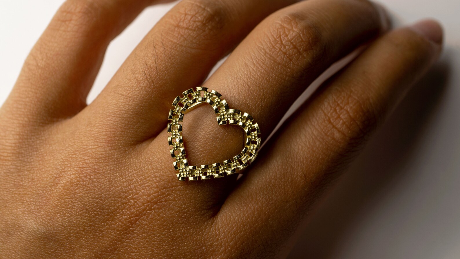 10k Yellow Solid Gold Thick Big Ring for Women 3 Sizes - Etsy