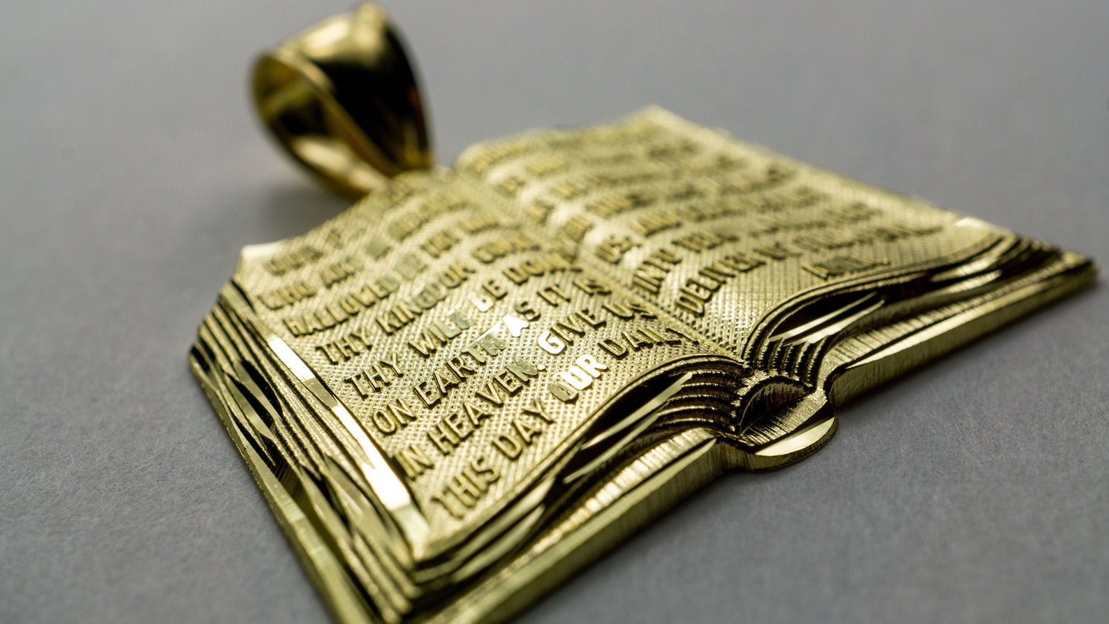 Authentic 10K/14K Yellow Gold Bible Charm Pendant for - Etsy