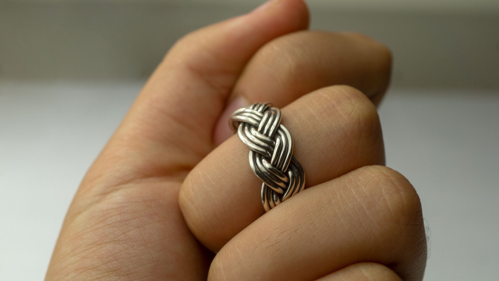 Sterling Silver Wire Braided Ring Handmade 3/8 Inch Wide - Etsy