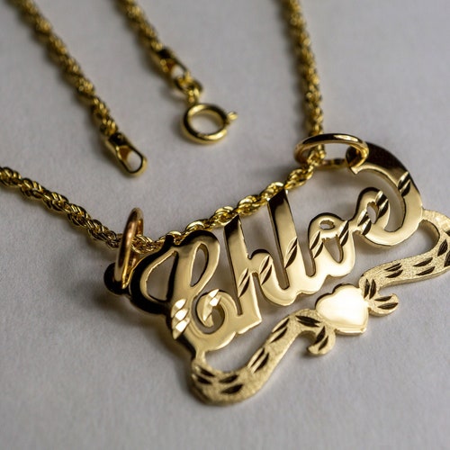 14K Gold Custom Name Plate - Etsy