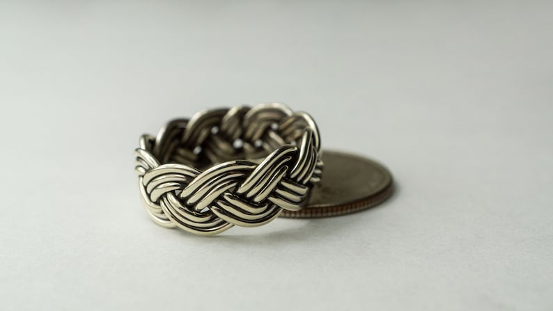 Sterling Silver Wire Braided Ring Handmade 3/8 Inch Wide - Etsy