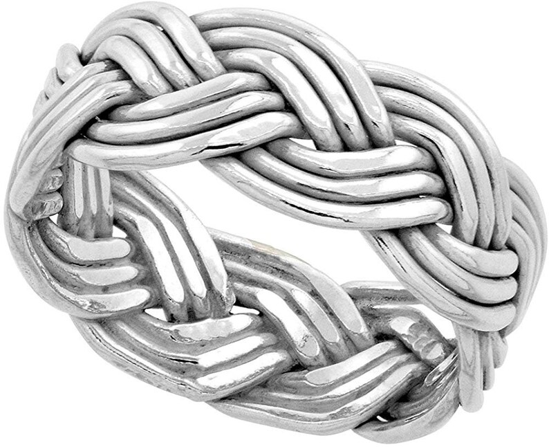 Sterling Silver Wire Braided Ring Handmade 3/8 Inch Wide - Etsy