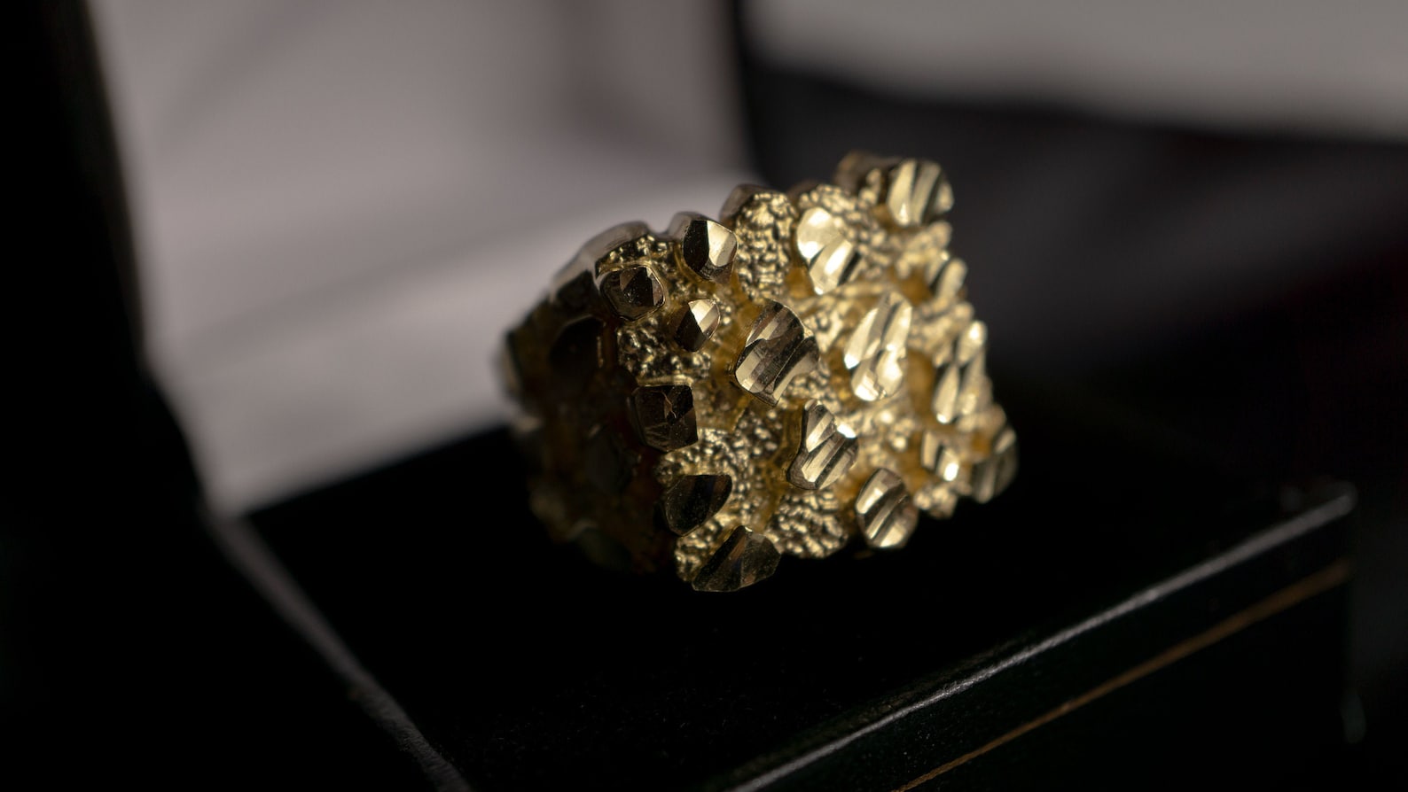 Authentic 14k Yellow Gold Nugget Ring for Mens & Womens 4 Types Size 6 ...